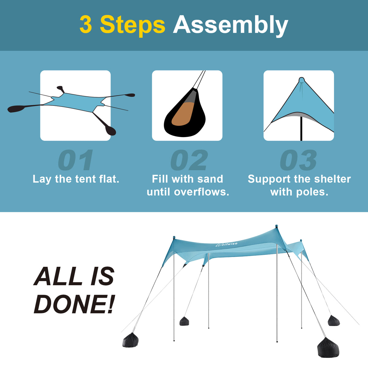 WolfWise ShyShadow S10 Easy Set up Beach Tent